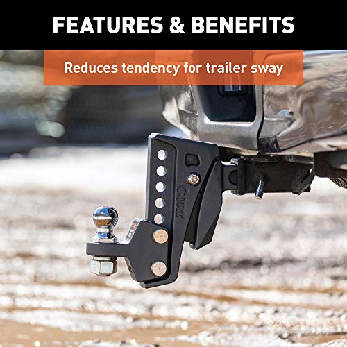 CURT 45949 Rebellion XD Adjustable Cushion Hitch Ball Mount 2-Inch Receiver, 15,000 lbs., 6-Inch Drop