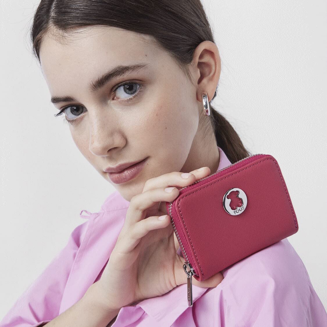 Tous Monedero Dubai Saffiano, Women’s Purse, Varios colores (Tri/Fucsia), 2.5x8x10 cm (W x H L)