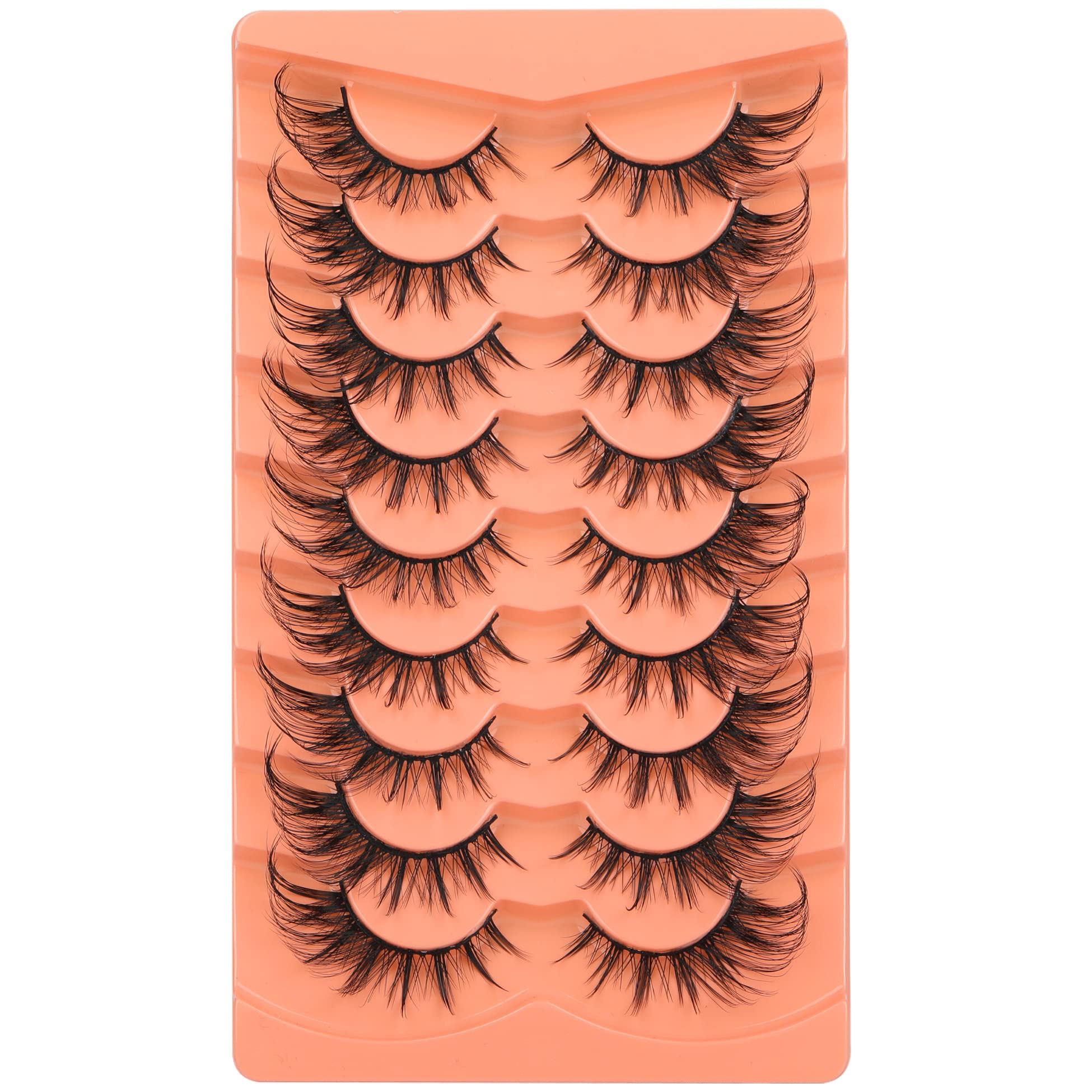 Manga Lashes Fox Eye Anime Cat Eye False Lashes Mink Faux Wispy Strip Lashes Pack Spiky Cosplay Fake Eye Lashes 9 Pairs by ALICE
