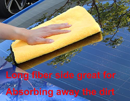 Simple Houseware Professional Grade Ultra Plush Premium Microfiber Towels, 410 GSM (16 inch x 24 Inch) (6 Pack) - Safe for Car Wash, Home Cleaning & Pet Drying Cloths