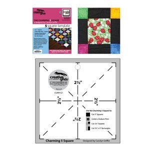 Creative Grids Charming 5 Inch Square Quilt Template: Template 1 -- the Charming 5 Square (CGRFFQ1)