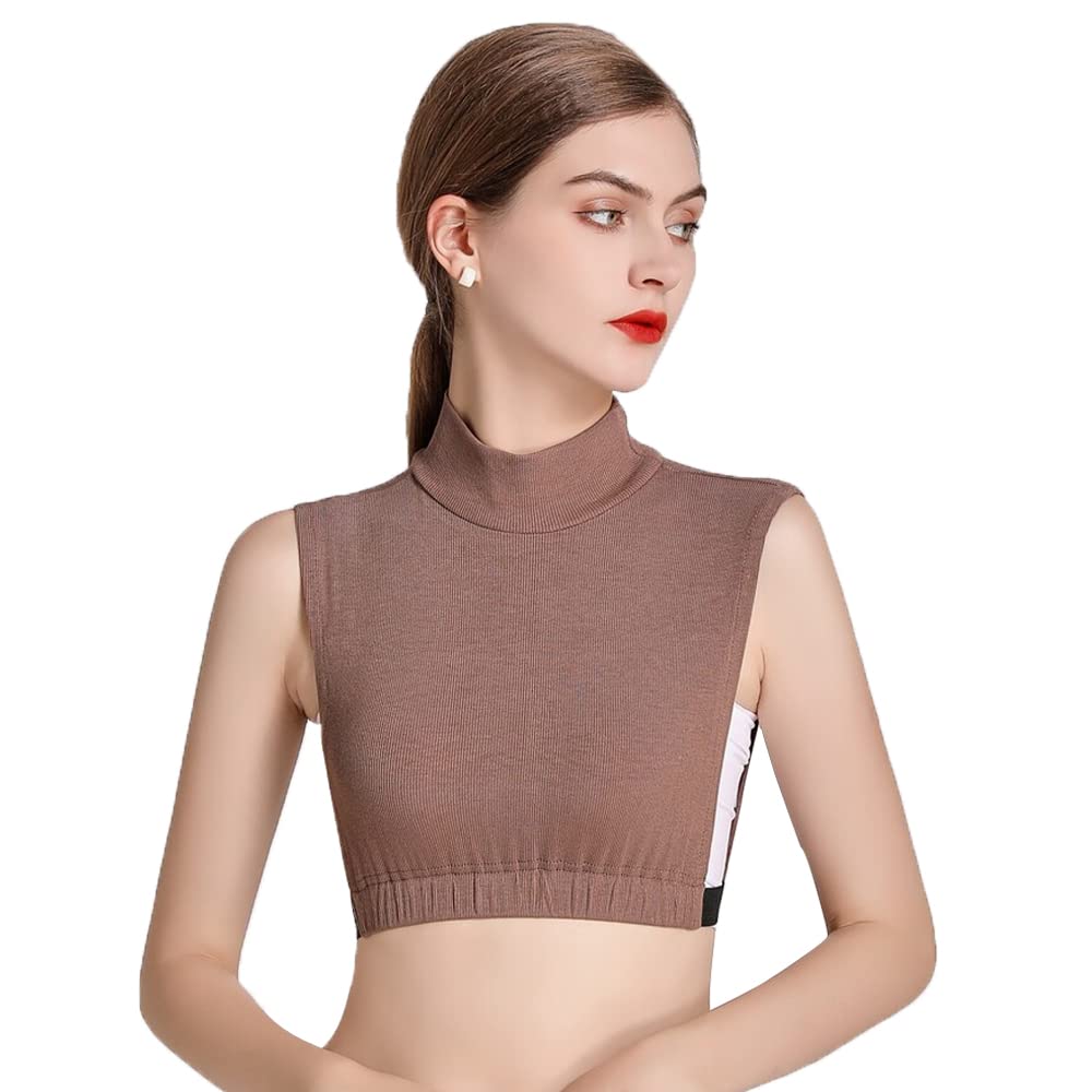 Elegtiskas Mock Turtleneck Dickey Collar Hoodie High Neck Detachable Collar