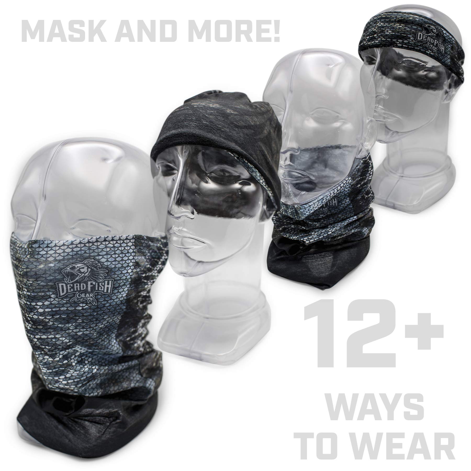 Dead Fish Gear Multifunctional Headwear- Neck Gaiter/Headband/Mask/Bandana/ 12+ Uses
