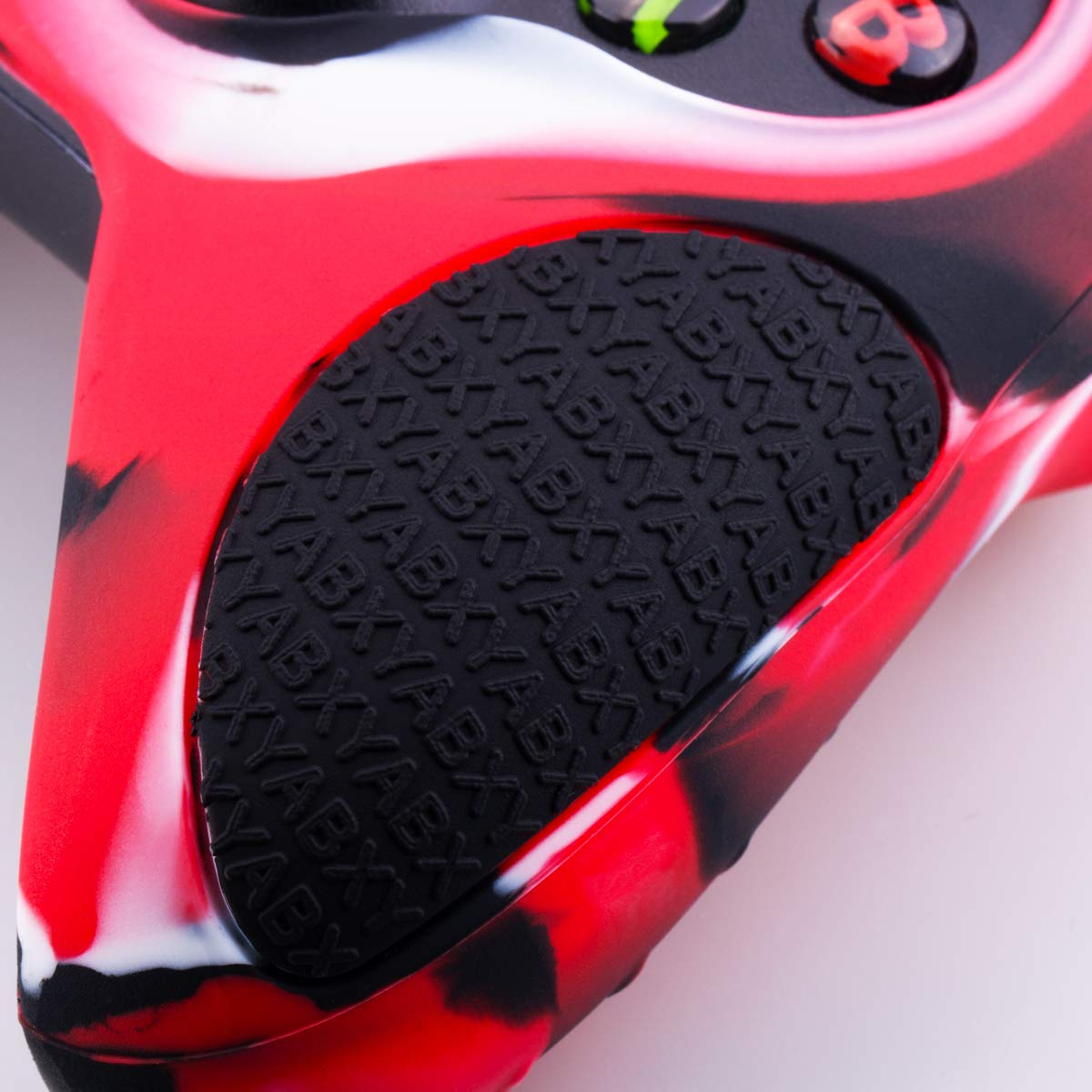 YoRHa Thickened Rubber Silicone Cover Skin Case 3D Letters Massage Grip for Xbox One S/X Controller x 1(Camouflage Blue) with PRO Thumb Grips x 8