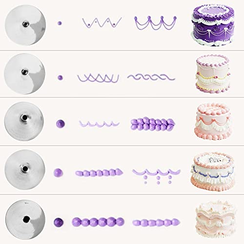 GOOTRADES 7 Pcs-Set Cake Decorating Tips (5 Writing Tube,1 Coupler,1 Silicone Pastry Bag)