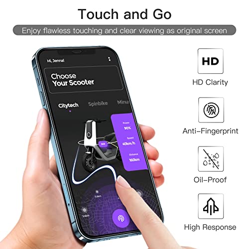 JETech Full Coverage Screen Protector for iPhone 12/12 Pro 6.1-Inch, Black Edge Tempered Glass Film with Easy Installation Tool, Case-Friendly, HD Clear, 3-Pack