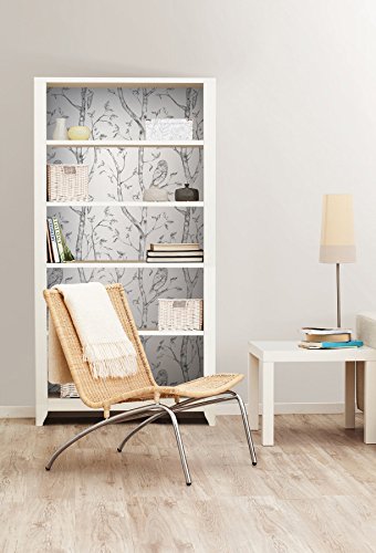NuWallpaper NU1412 Woods Peel & Stick Wallpaper, Grey
