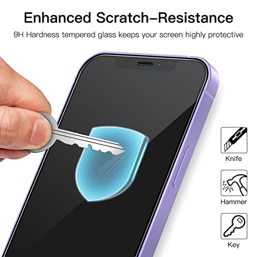 JETech Full Coverage Screen Protector for iPhone 12 mini 5.4-Inch, Black Edge Tempered Glass Film with Easy Installation Tool, Case-Friendly, HD Clear, 3-Pack