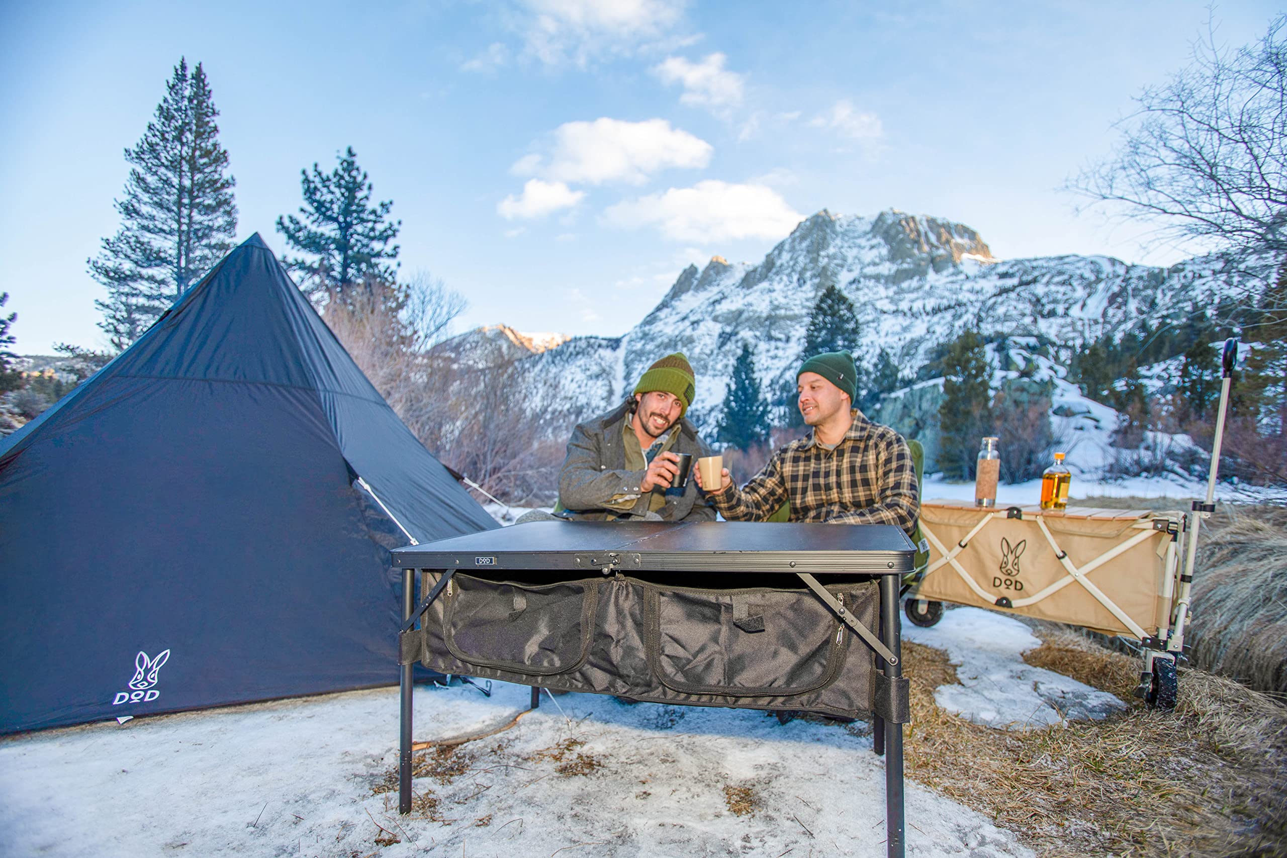 DOD Ichi One Pole Tent - A Roomy Teepee/Tipi Style Tent for Camping - Black - Medium