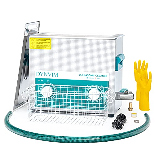 Ultrasonic Cleaner - DYNVIM 6L Ultrasonic Vinyl Record Cleaner,Sonic Cleaner,Ultrasound Gun,Lab Tool,Carburetor,Oil Filter,Engine Parts Cleaning Machine with Analog Timer and Heater (1.58Gal-6L)