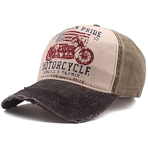 Elwow Men's Distressed Baseball Cap Retro Trucker Hat Outdoor Sports Sun Hat (Color 4, One Size)