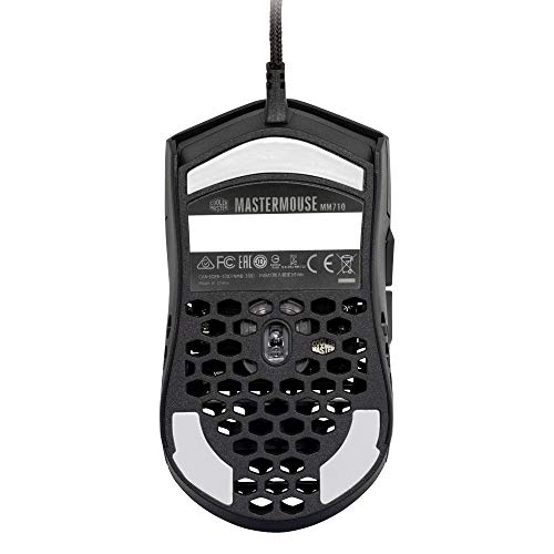 Cooler Master MM710 53G Gaming Mouse with Lightweight Honeycomb Shell, Ultralight Ultraweave Cable, Pixart 3389 16000 DPI Optical Sensor