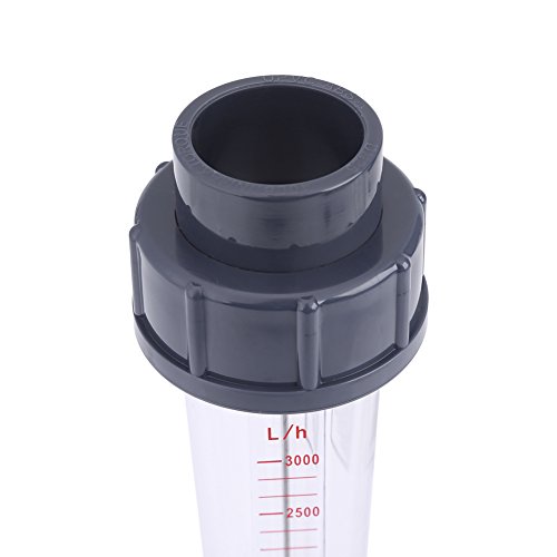 Small Water Flow Meters 300-3000L/H Plastic Tube Water Rotameter LZS-25 Liquid Flow Meter Flowmeter Float Double Female Connector for DN 25 Tube 