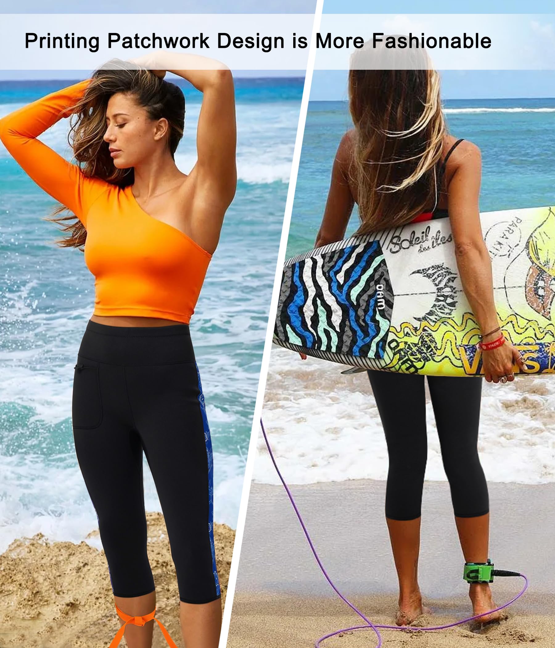 Ctrilady Women Neoprene Wetsuit Pants 2.5mm Keep Warm Legging Swimming Diving Snorkeling Surfing (Black, XX-Large)