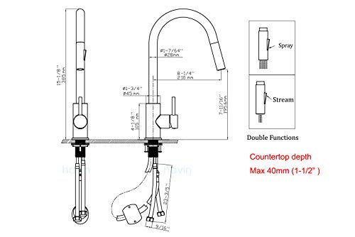 Havin Gold Kitchen Faucet with Pull Down Sprayer, High Arc Stainless Steel Material, with cUPC Ceramic Cartridge,with 10" Deck Plate,Fit for 1 or 3 Holes Kitchen Sink or Laundry Sink,Brushed Gold