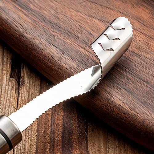 JIANYI Kitchen 2-in-1 Jalapeno Corer, 18/8 Stainless Steel Bell Pepper Corer Tool Remover with Serrated Edges, Jalapeno Pepper Corer and Deseeder For Removing Vegetable Tops & Seeds