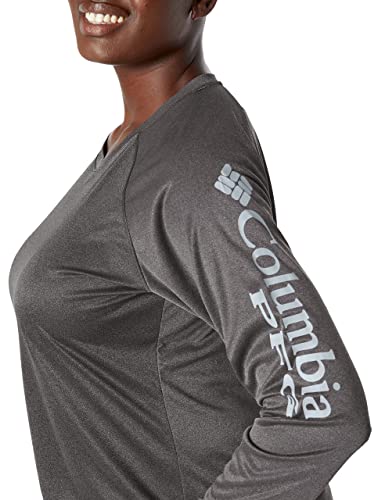 Columbia Women's PFG Tidal Tee Heather Long Sleeve Shirt, UV Protection, Moisture-Wicking