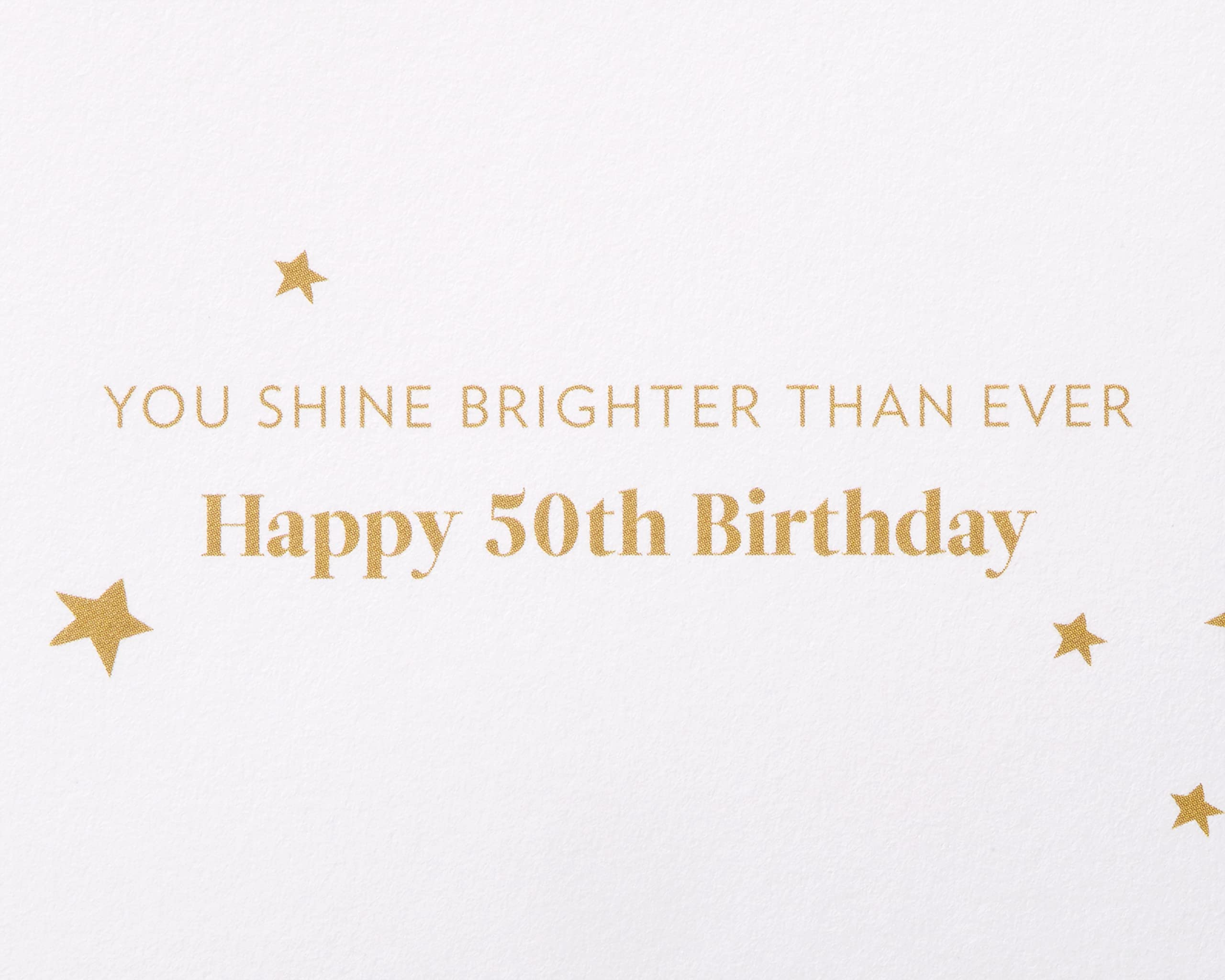 Papyrus 50th Birthday Card (You Shine Brighter Than Ever)