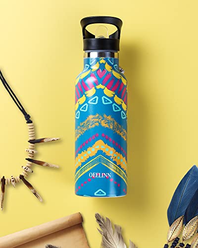 OEELINN 17oz Water Bottle -Leak Proof Vacuum Insulated Stainless Steel Double Walled Thermo Mug for Hiking Biking Sport
