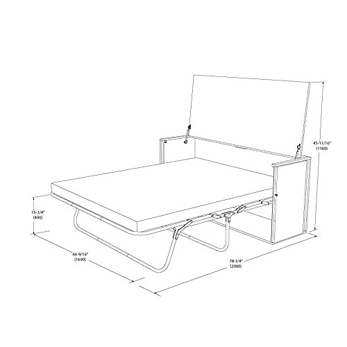 Orion Console Bed with Desk | Murphy Cabinet Bed Queen with Mattress Perfect for Home Office Guest Bed | Multipurpose Space-Saving Furniture (White)