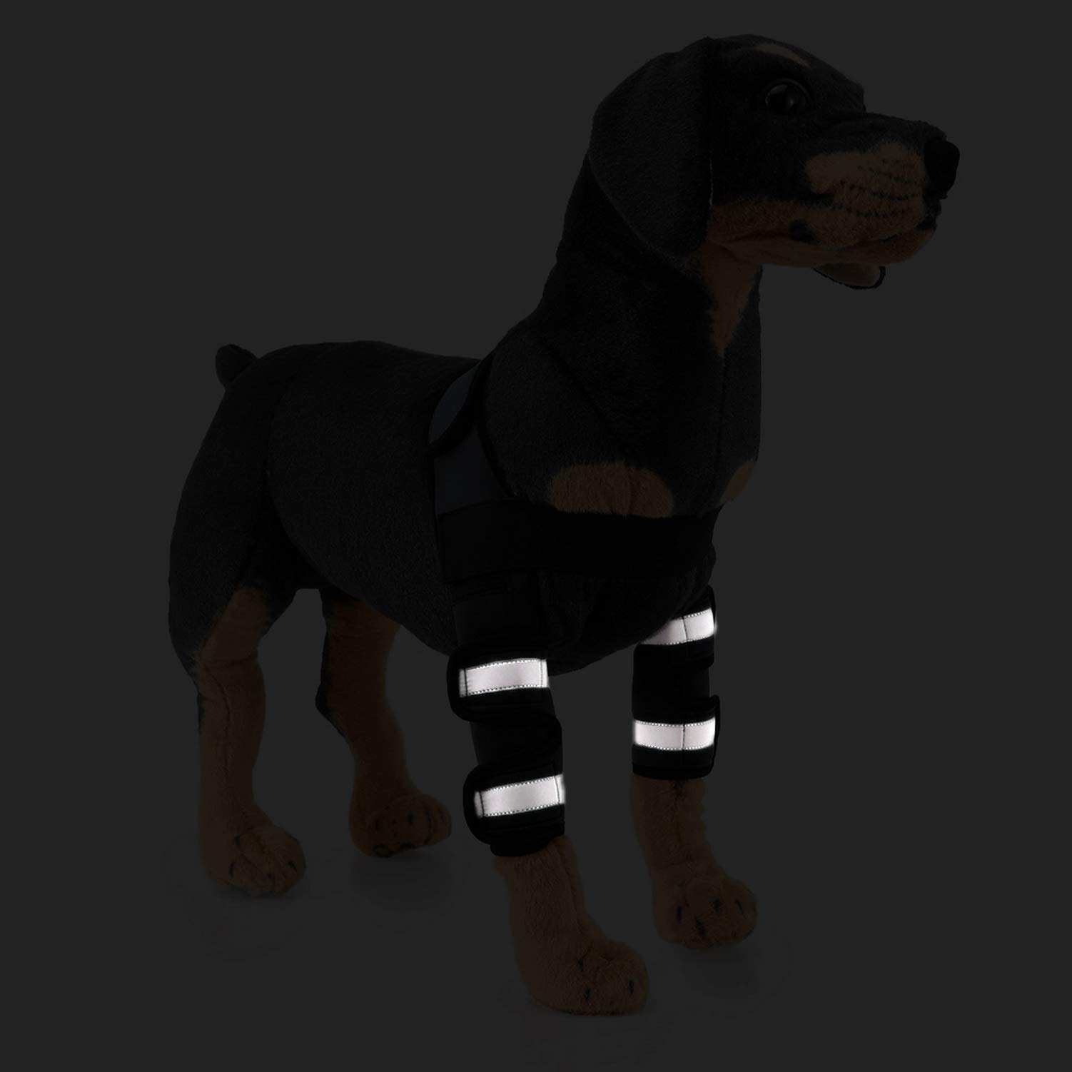 SELMAI Reflective Dog Shoulder Brace Front Leg Brace Canine Elbow Protector Extra Supportive Joint Wrap Arthritis Loss of Stability Helps Wounds Healing Prevents Injuries Sprains Black S