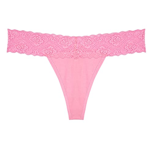 Sunm Boutique 8 Pack Lace Thongs for Women Thong Underwear Panties Low Waist (Multi, Medium)