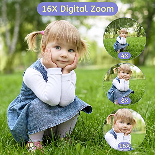 Digital Camera,Kids Camera with 32GB Card 2.7K 44MP Point and Shoot Camera with 16X Digital Zoom 2.4 Inch,Vlogging Camera for Students Teens Adults Girls Boys-Green3