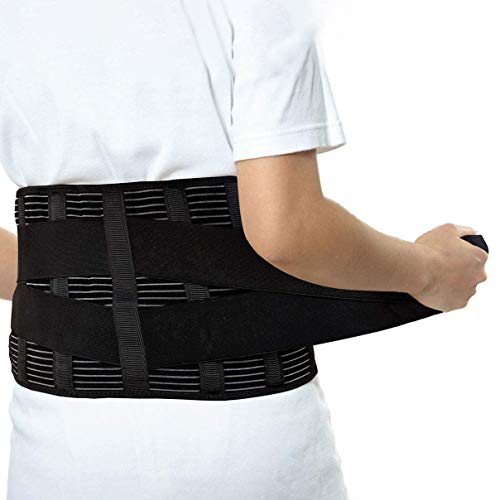 Copper Compression Back Brace - Copper Infused Support Belt Wrap for Lumbar/Lower Back Pain Relief, Sciatica, Pain - Exercise & Muscle Strain Recovery - Adjustable - Fits Men & Women - L/XL