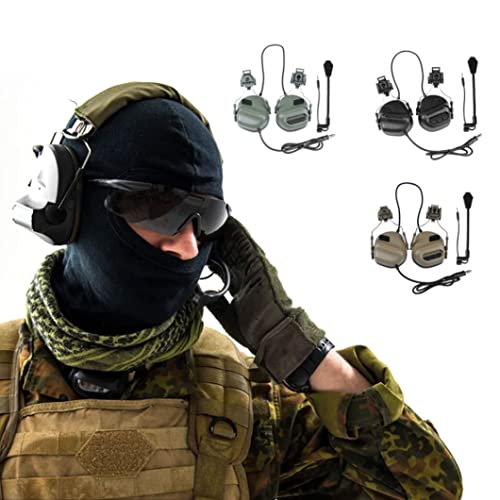 EElabper Army Tactical Shooting Headset, the Fifth Generation Military Helmet Headset Air Gun Paintball Headset Cs War Game Accessories Black
