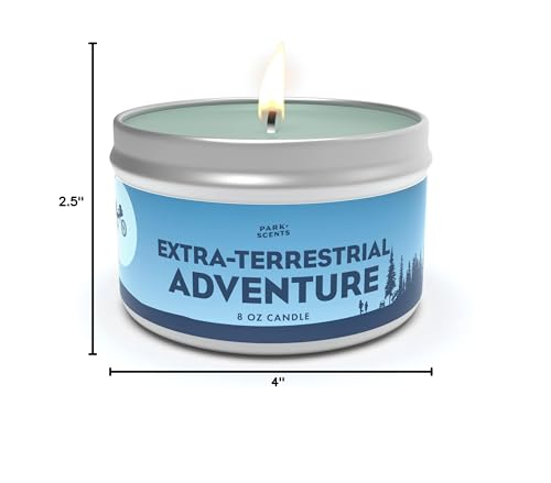 Park Scents ET Extra-Terrestrial Adventure Candle Soy, Handmade in The USA Accurate Smell Like The Scent of The Forest Queue at E.T. Ride Universal Studios Orlando E.T. Merchandise (8 oz. Tin)