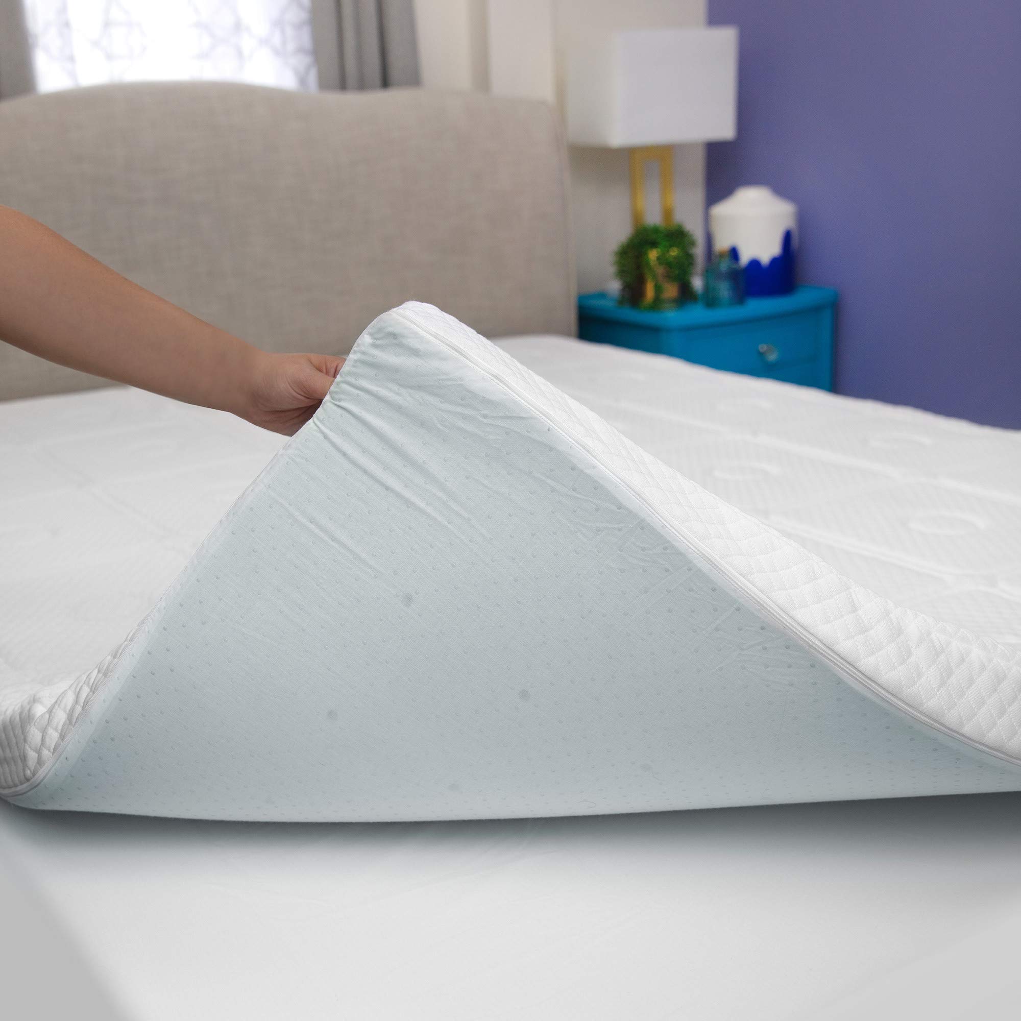 SensorPEDIC Luxury Extraordinaire 3-Inch Quilted Memory Foam Mattress Topper, Twin Size, White