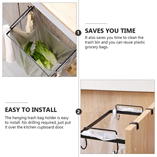 IMIKEYA 2pcs Portable Trash Bag Holder Hanging Kitchen Cupboard Door Back Style Stand Trash Garbage Bags Storage Rack for Kitchen Cabinets Doors and Cupboards
