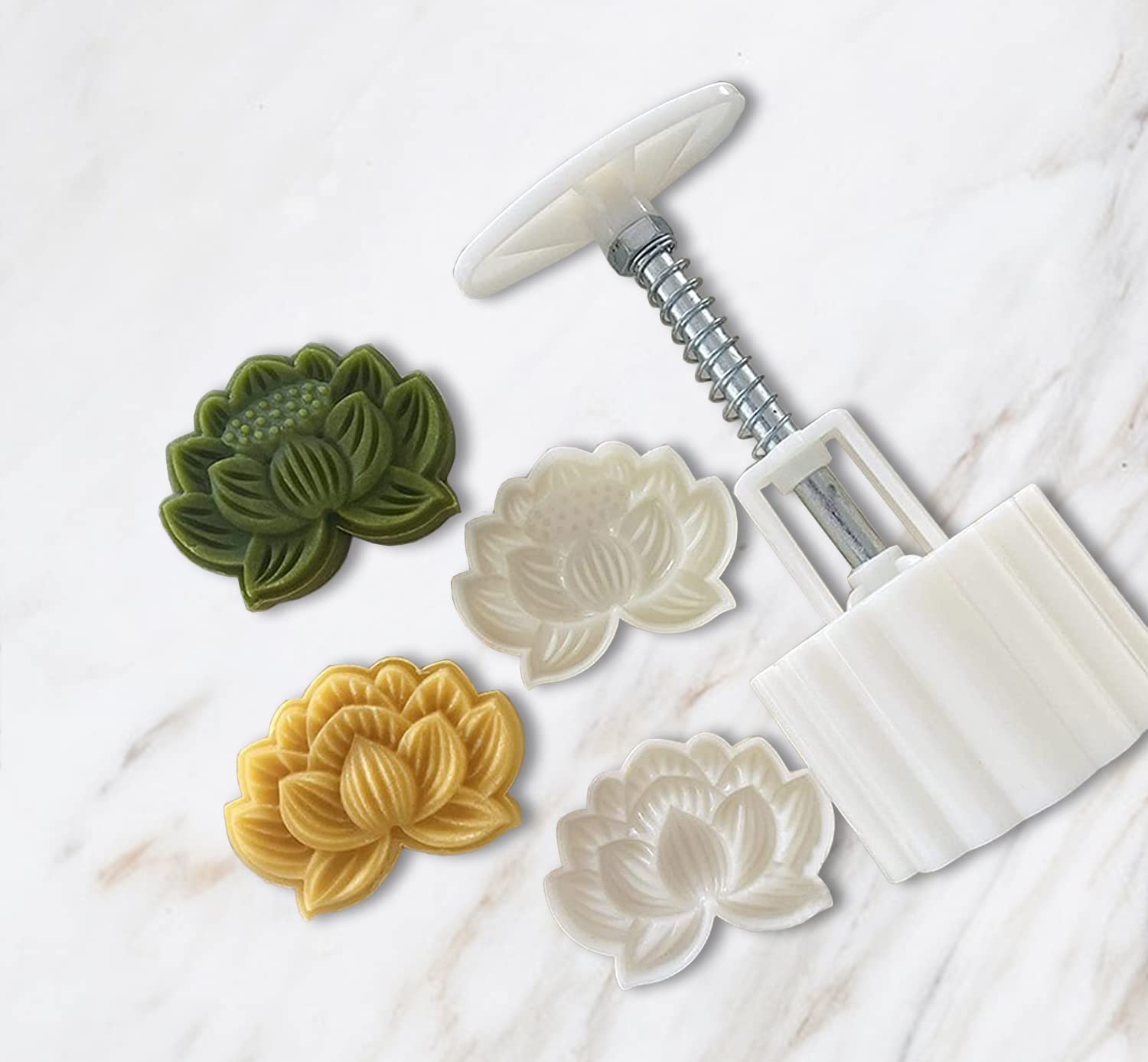 Fruit mid-autumn moon cake press mold, hand-pressed mooncake dessert DIY with 1 stamp flower, moon cake puff pastry press mold DIY (1 Chestnut Stamp-1)
