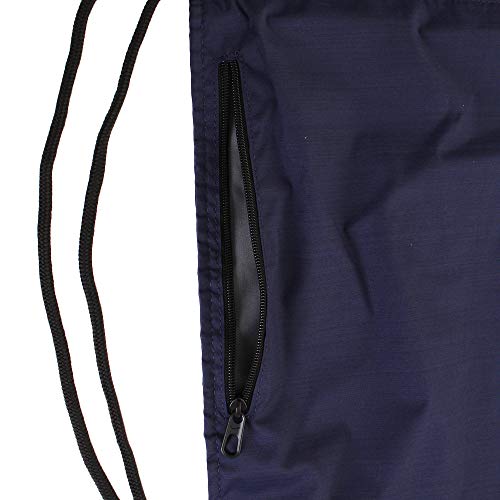 Nike Brasilia Training Gymsack, Drawstring Backpack with Zippered Sides, Water-Resistant Bag, Midnight Navy/Black/White