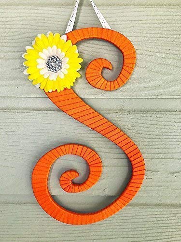 Custom Personalized Cursive Name Monogram-Spring Door Hanger-Front Door Decor