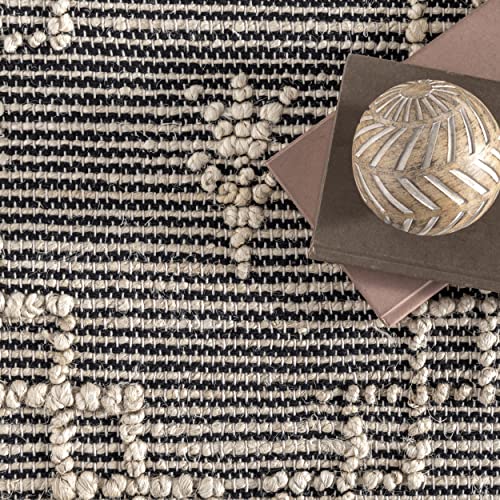 nuLOOM Julianne Handmade High-Low Jute Moroccan Area Rug, 5x8, Beige