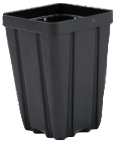 Grower's Solution Square Greenhouse Pots 3.5 inch x 5 inch- Black - Plastic - Deep - Qty 50