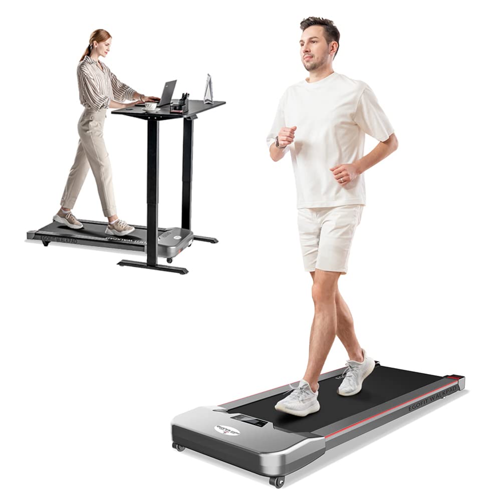 Egofit Walkpad Under Desk Treadmill Walking Pad Portable Flat Treadmill for Home&Office Exerciser Under Standing Desk, Model F1-3.7MPH, Installation Free with LCD Display, Ultra Slim and Silent