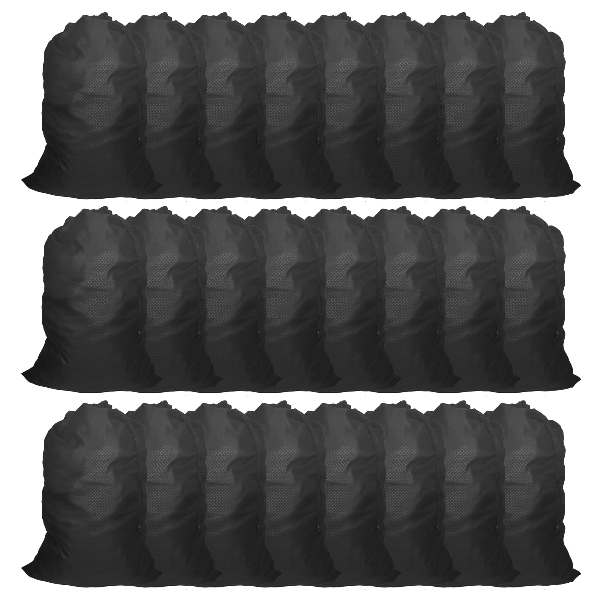 Laundry Bag 24 Pack, 40" x 30" Bulk Laundry Bags Travel with Drawstring, Extra Large heavy duty bag for Dirty Clothes Storage, Fit a Basket or Hamper(24 Pack,Black)