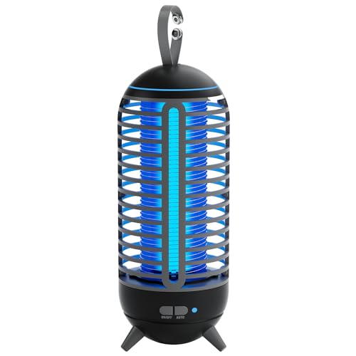 Cordless Bug Zapper Outdoor & Fly Zapper Indoor & Wireless Mosquito Zapper Portable Camping Bug Zapper Fly Trap 2500mAh Electric Ideal for Traps (Black)