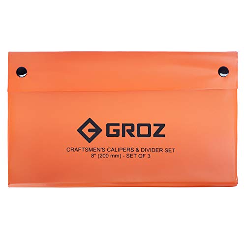 Groz 01493 8" Caliper Set, 2 piece, Inside and Outside with Spring Divider