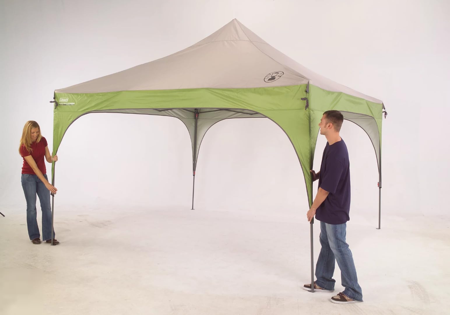 Coleman Canopy Sun Shelter with Instant Setup, Sun Shelter with Wheeled Carry Bag Sets Up in About 3 Mins, 7x5ft, 10x10ft, or 12x12ft Canopy for Sporting Events, Tailgating, Camping, & More