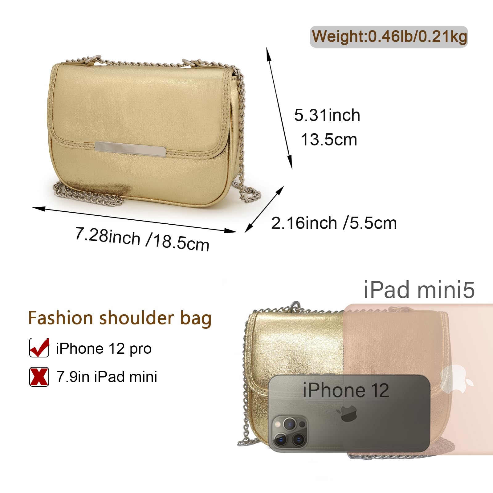 Gladdon Quilted Crossbody Bags for Women Small Leather Shoulder Purses and Handbags Trendy Clutch Bag with Adjustable Strap Brown