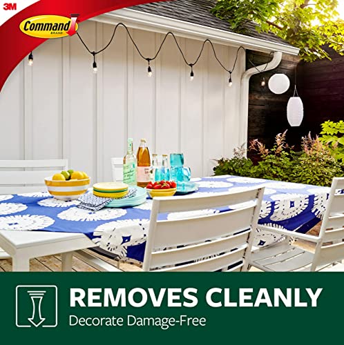Command Outdoor Light Clips, Damage Free Hanging Outdoor Light Clips with Adhesive Strips, No Tools Wall Clips for Hanging Outdoor Lights and Cables, 16 Clear Clips and 20 Command Strips (Pack of 4)
