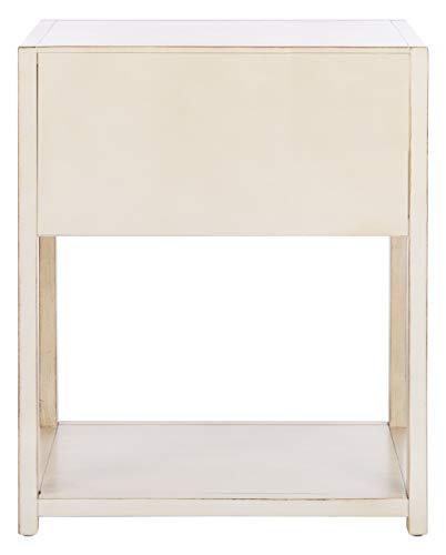 Safavieh Home Collection Yudi Antique White and Gold 1-Drawer Nightstand