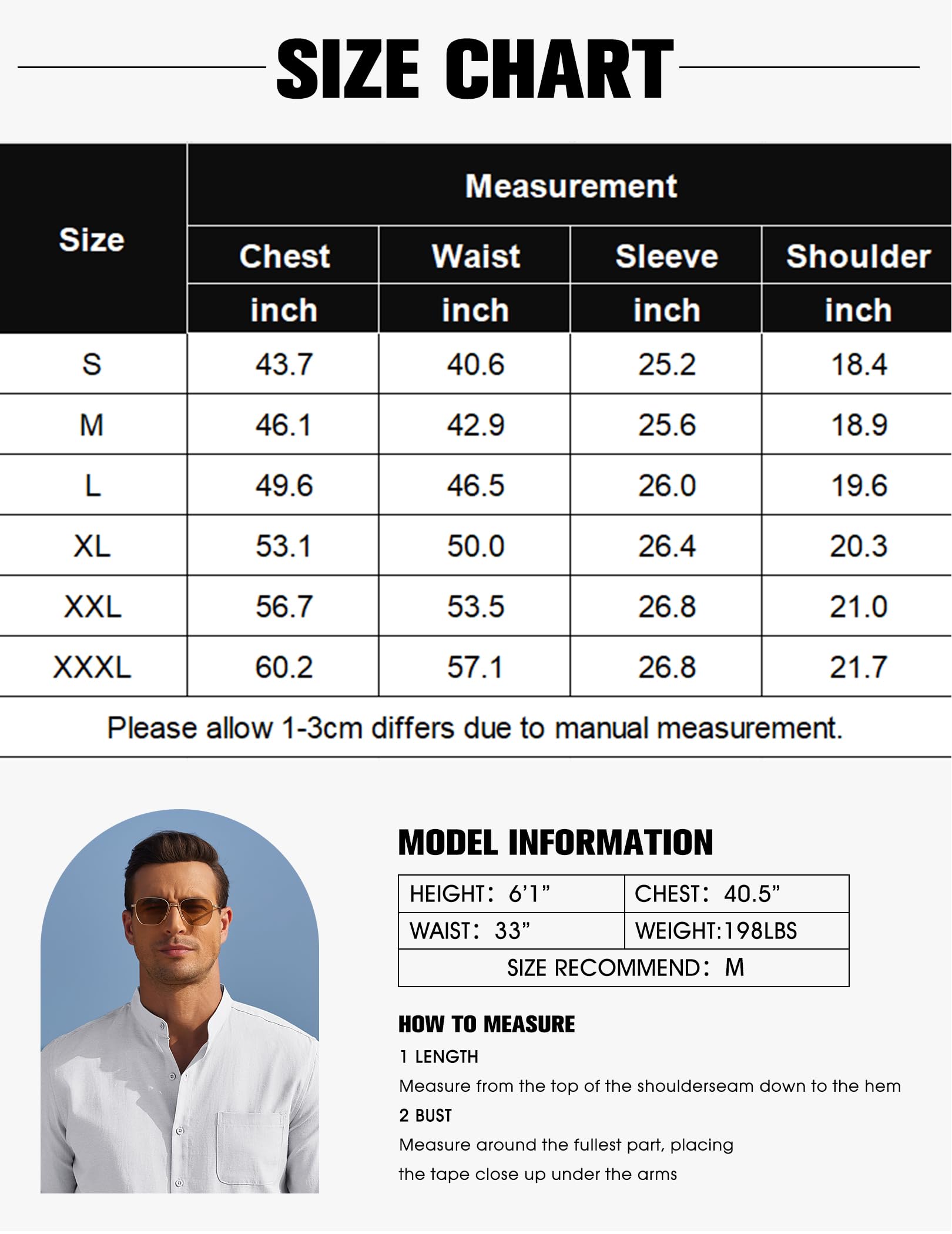 COOFANDY Mens Cotton Linen Mandarin Collar Shirts Long Sleeve Button Down Chambray Shirt Sky Blue