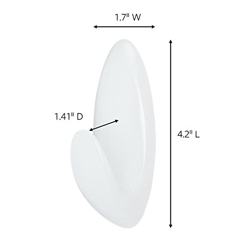 Command Bath Large Towel Hook Value Pack, Total 6 Large Wall Hooks with 6 Command Water Resistant Strips, 2-Pack of 3 Hooks, Organize Damage-Free