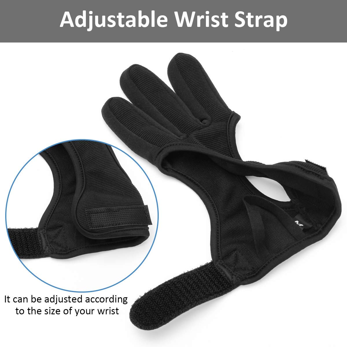 Coolrunner Archery Glove Three Finger Leather Archer Protective Gloves(M) & Archer Arm Guard Leather, Adjustable Bow Armguard