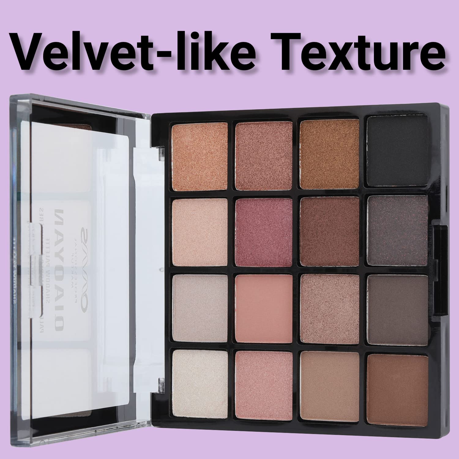 Matte Eyeshadow Palette Makeup Warm Neutral Shimmer Eye Shadow Cosmetics, Cream High Pigmented Shades, Long Lasting, Smoky Black Eye Makeup, Waterproof, 16 Colors Eyeshadow