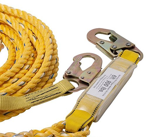 Guardian Fall Protection 01320 VLA-50 Poly Steel Vertical Lifeline Assembly, 50-Foot